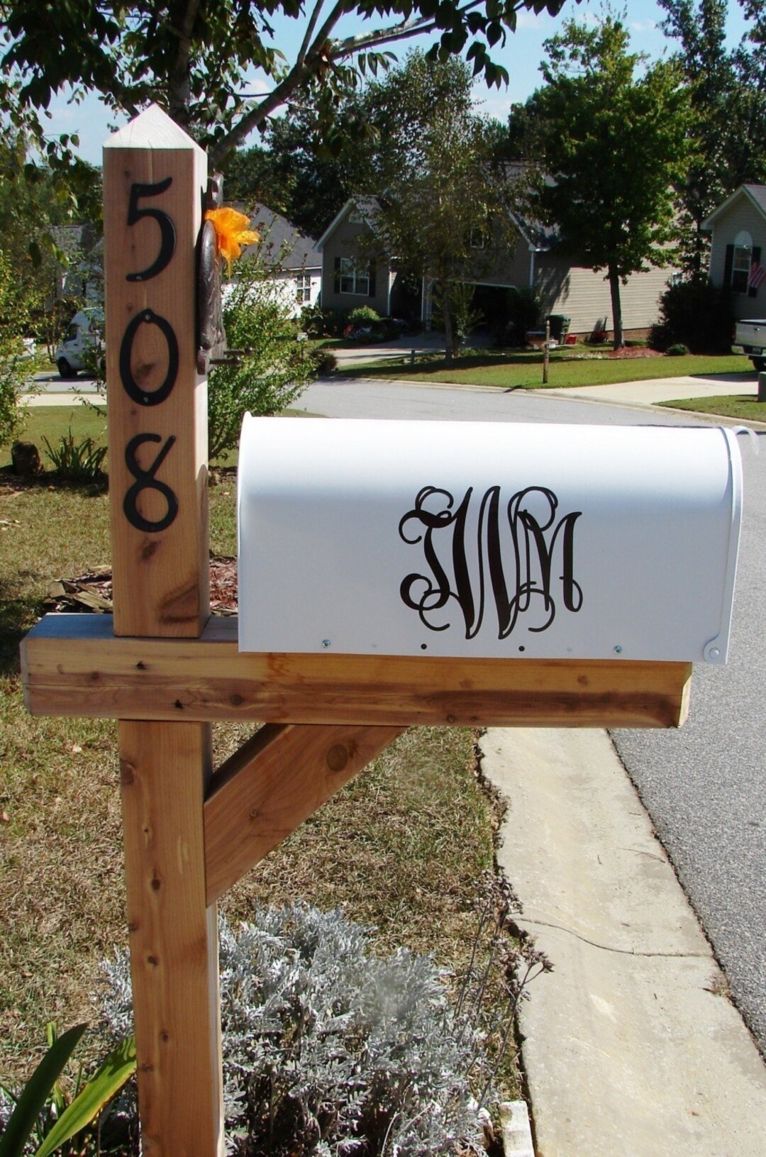 Mailbox Vinyl Monogram Decal Personalized Mailbox Sticker Mailbox Decal ...