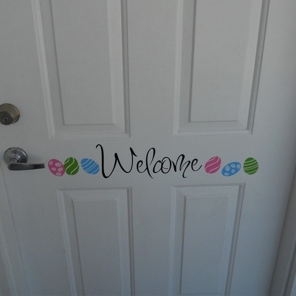 Welcome Front Door Vinyl Lettering | Etsy