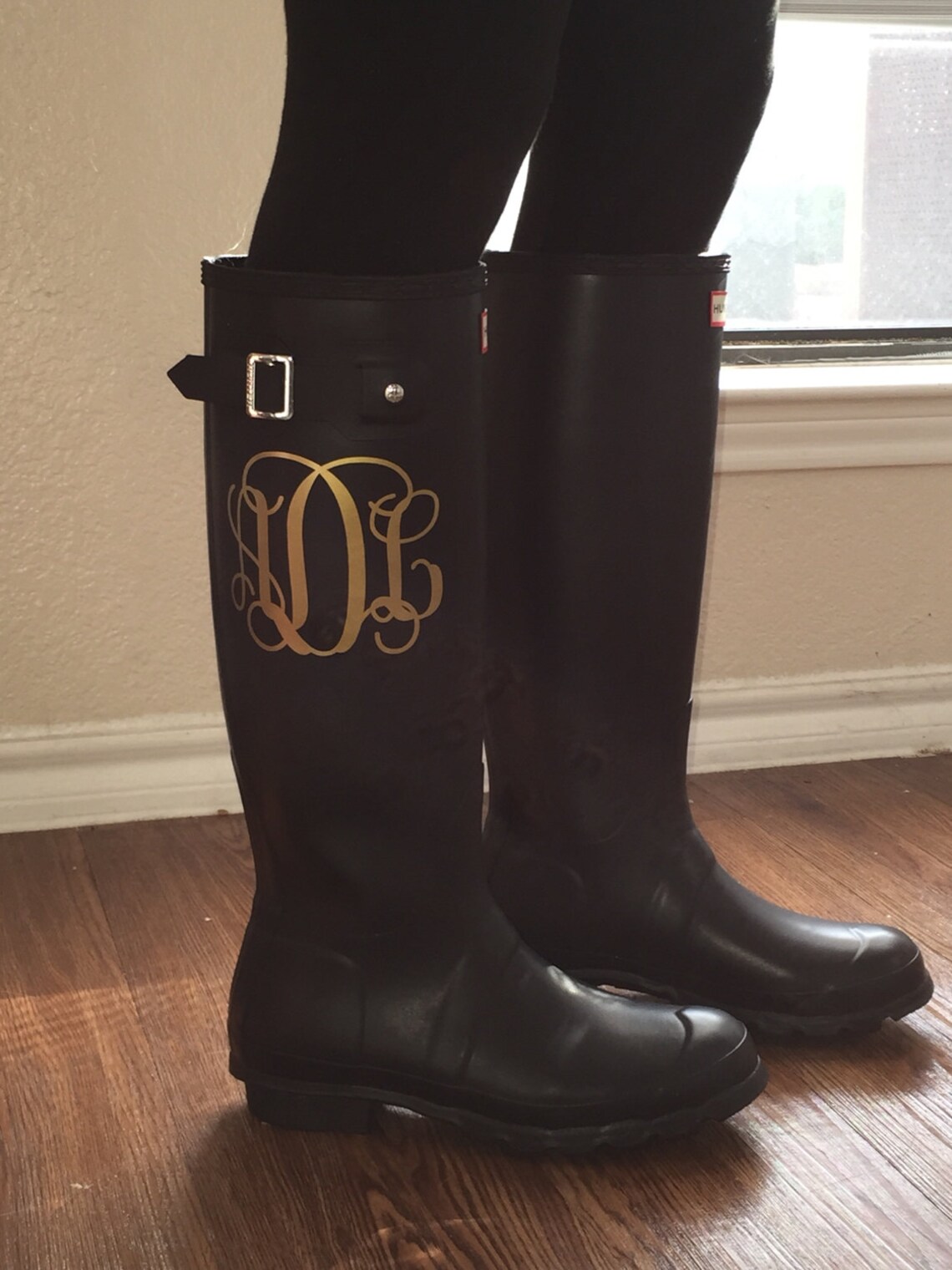 Monogrammed Rainboot Decal - Personalized Vinyl Decal - Custom Monogram ...