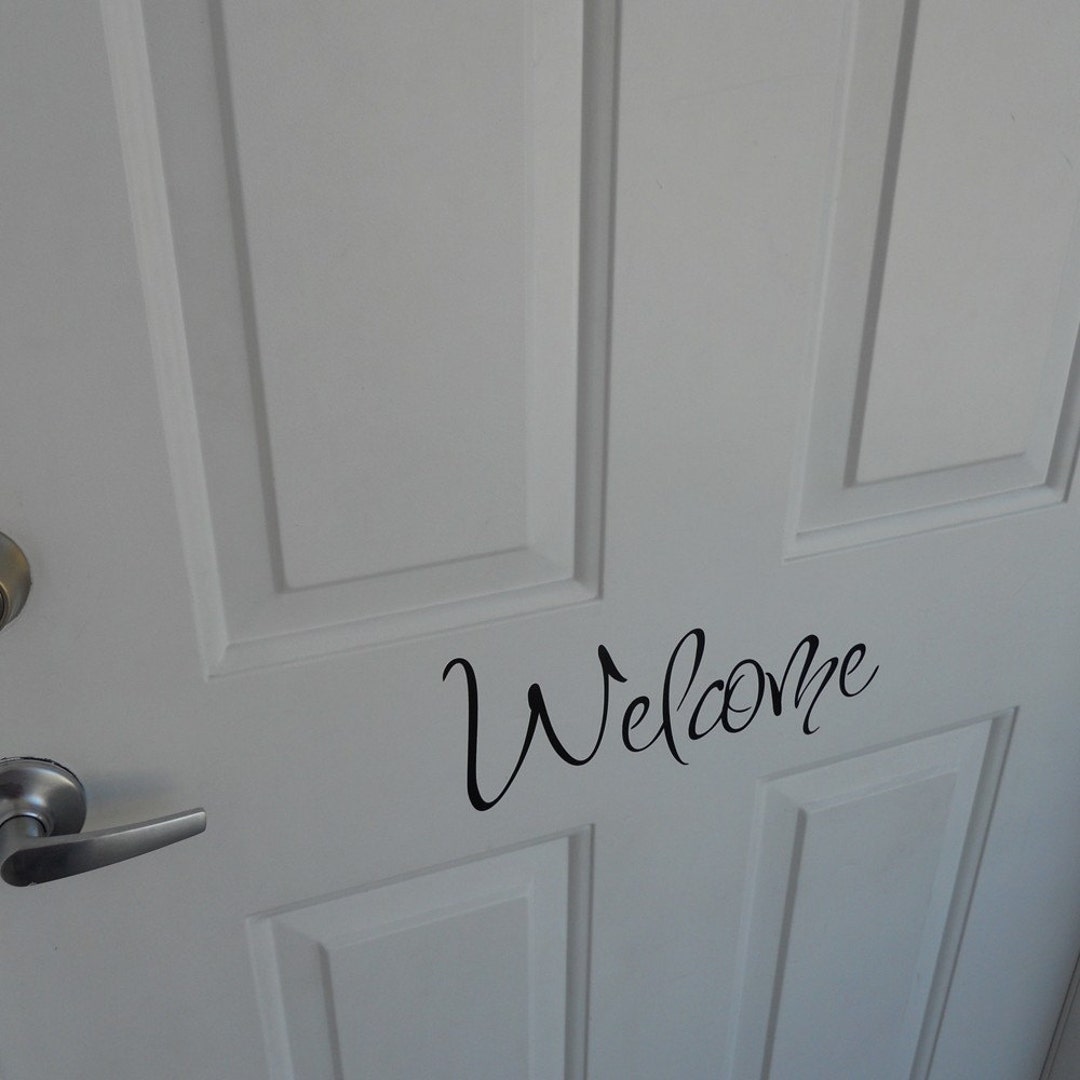 Welcome Front Door - Vinyl Lettering - Etsy