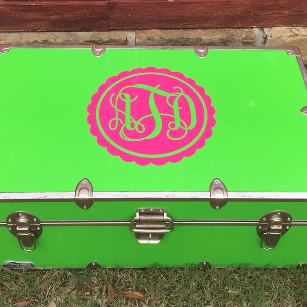Monogram Camp Trunk Decal - Etsy