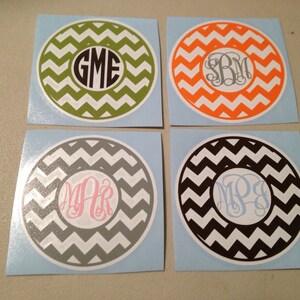 Chevron Monogram Decal 3 Sticker - Etsy