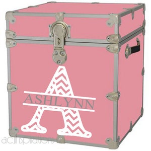 Personalized Chevron Camp Trunk Monogram Decal Chevron Initial and Name - Etsy