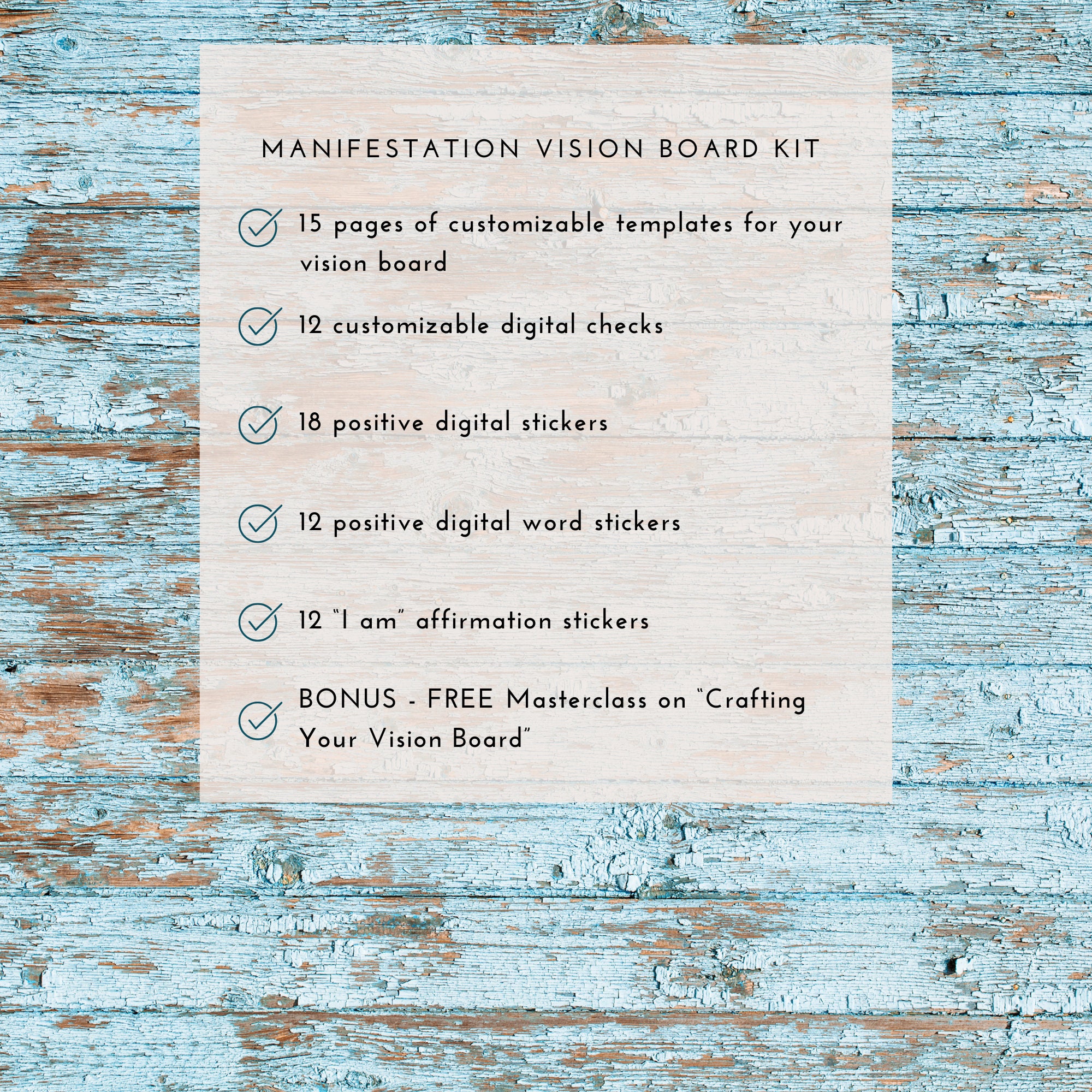 Manifestation Vision Board Kit Digital Vision Board Affirmation ...