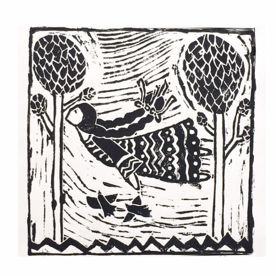 Handmade Original Lino Print Hand Printed Woodcut Art - Etsy