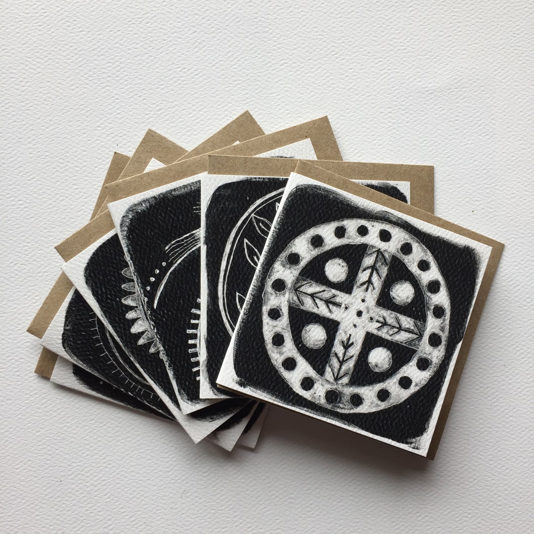 Symbolic Mini Note Cards With Envelopes, Tribal Mini Note Cards, Square ...