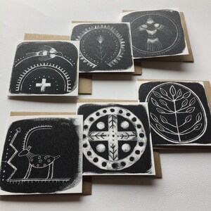 Symbolic Mini Note Cards With Envelopes, Tribal Mini Note Cards, Square ...