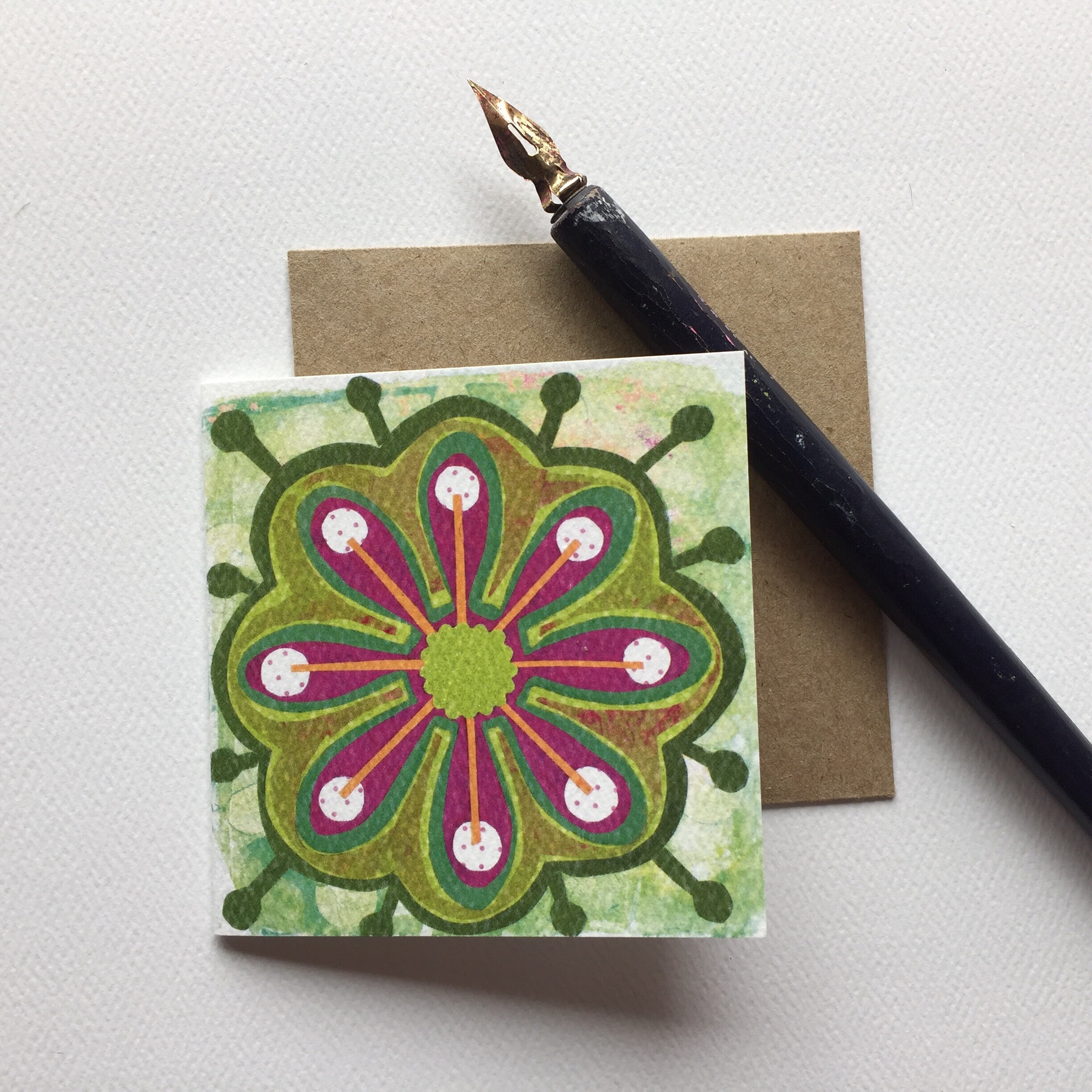 Colorful Mandala Mini Note Card Set of 8, Mini Square Notecards, Mini ...