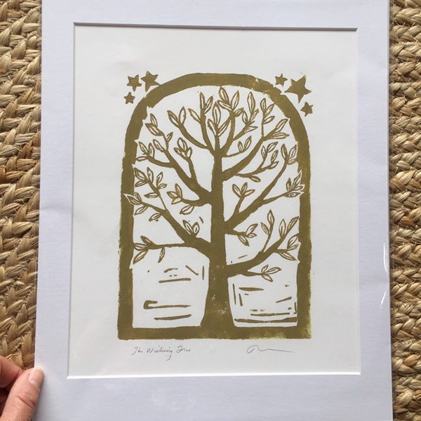 Linocut Print Tree - Etsy