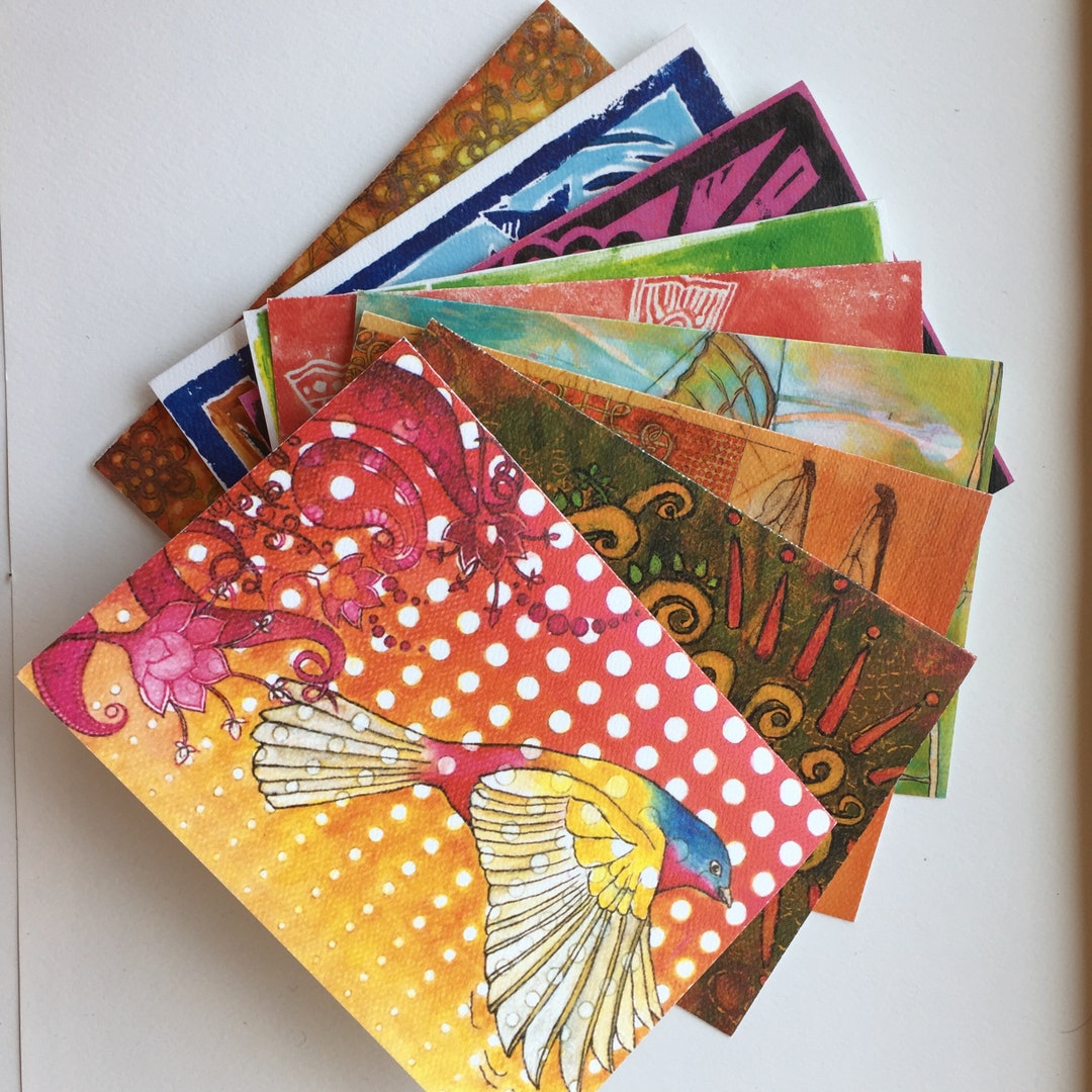 Mix and Match Set of 8 Cards, Bird Greeting Card Stationary Set, Card ...