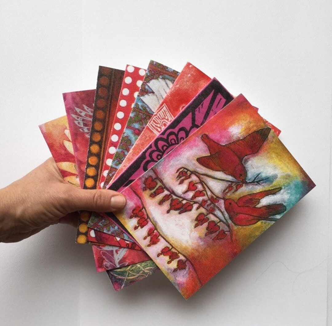 Sampler Variety Pack of Red and Pink Luxury Notecards for All Occasions ...