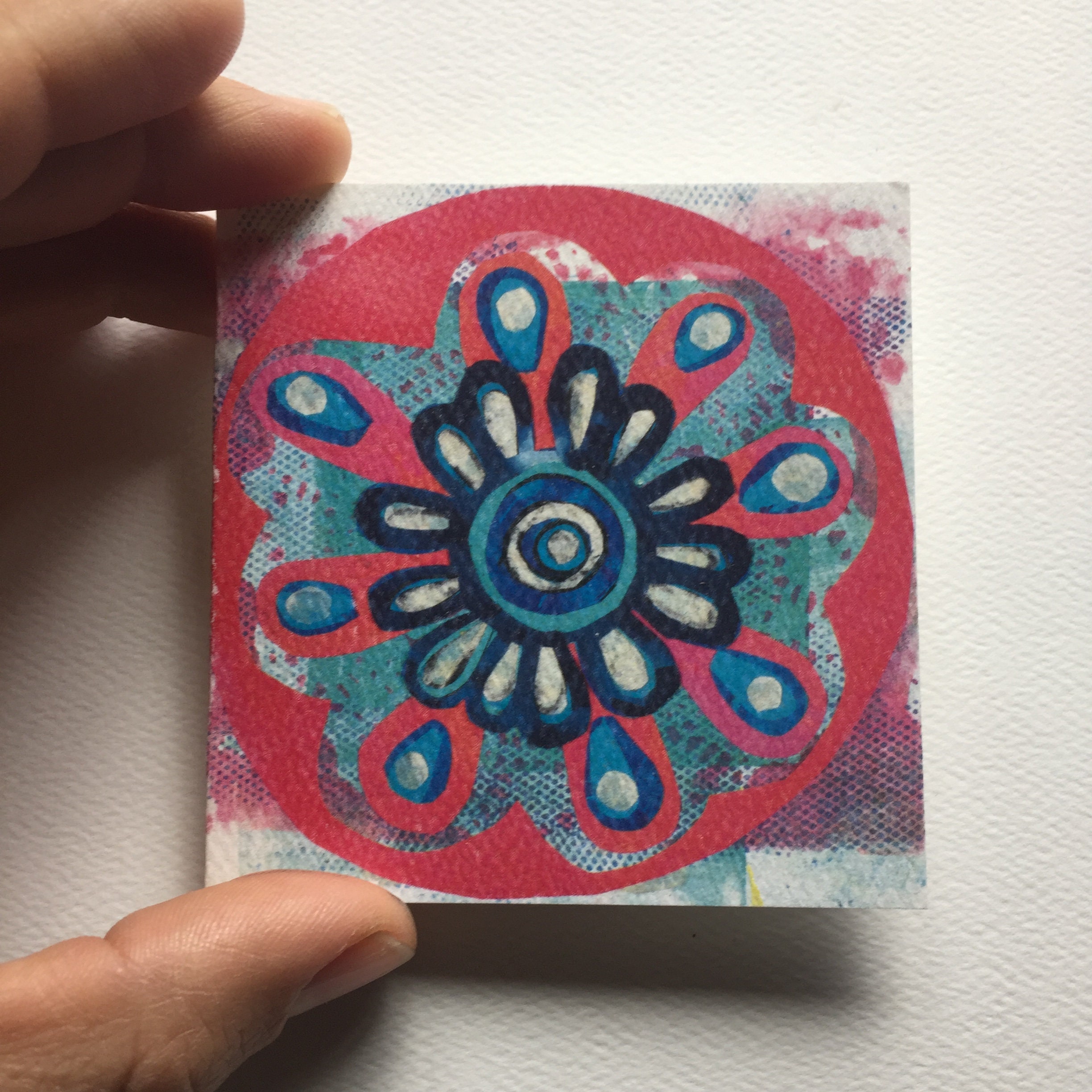 Colorful Mandala Mini Note Card Set of 8, Mini Square Notecards, Mini ...