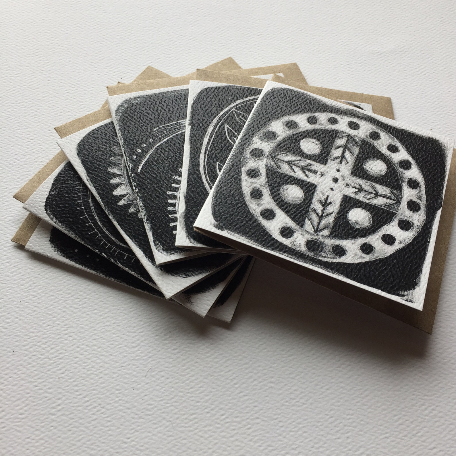 Symbolic Mini Note Cards With Envelopes, Tribal Mini Note Cards, Square ...