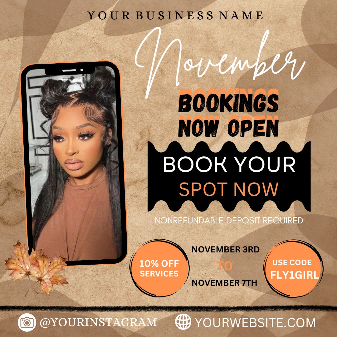 Monthly Booking Template Edit as You Please - Etsy