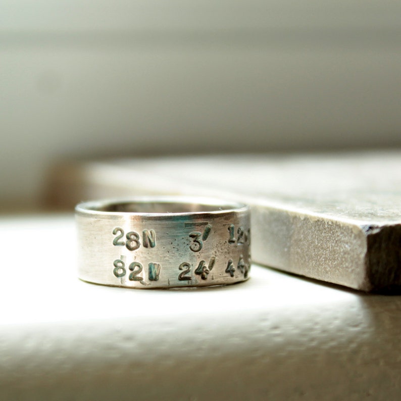 Custom Coordinates Ring | Etsy