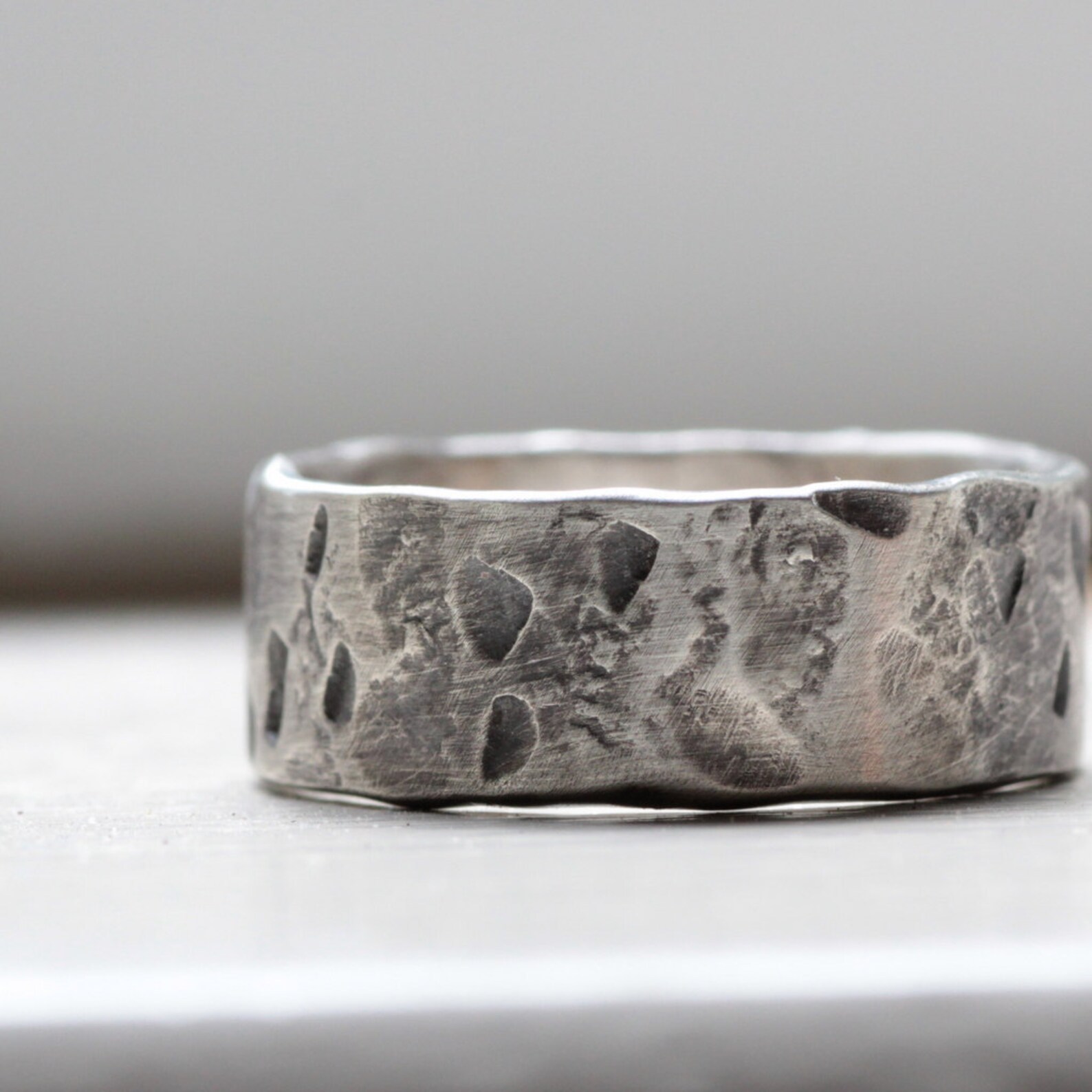 Textured Silver Ring - Etsy
