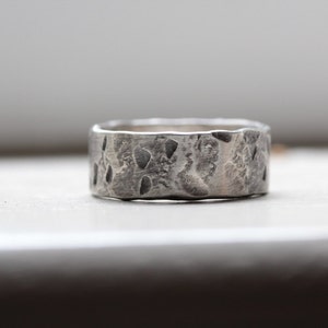 Textured Silver Ring - Etsy