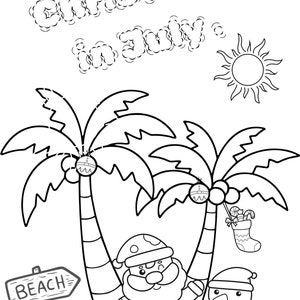 4 Christmas in July Coloring Pages. - Etsy