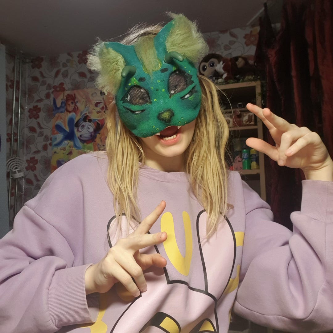 Alien Cat Therian Mask (handmade) - Etsy