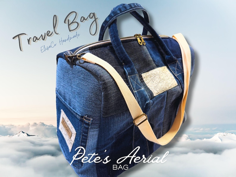 Recycled Denim Travel Bag: Handmade Weekender Duffel - Etsy