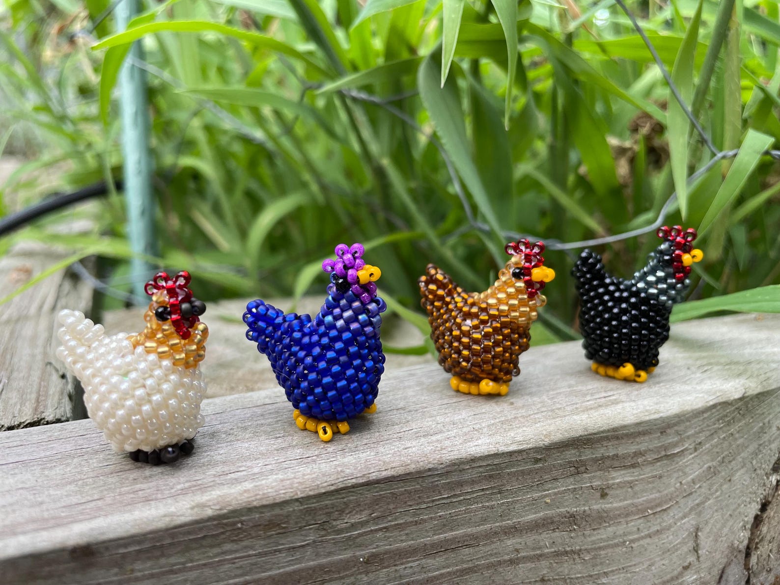 Stardew Chicken 4 Pack Beaded Plump Hen, 3D, Seed Bead, Nerdy, Chicken ...