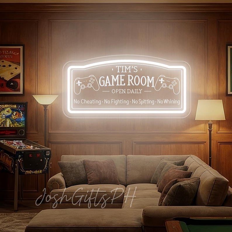 Custom Game Room Neon Sign, Cards Board Games Man Cave Decor,rec Room ...