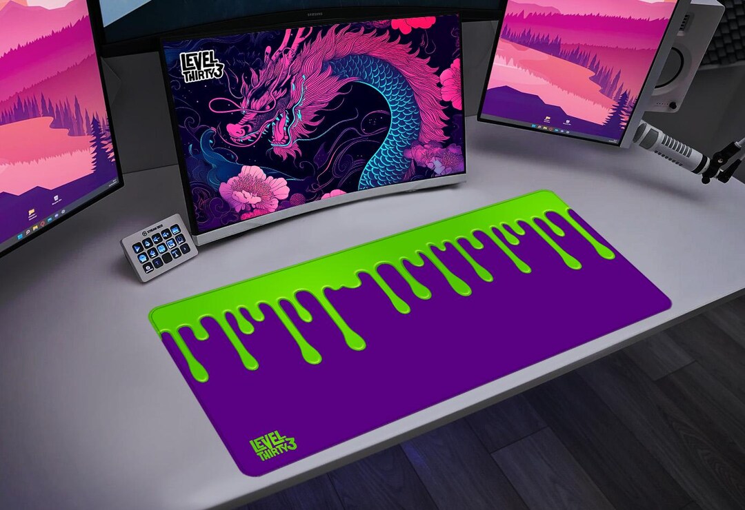SLIME TIME | Gaming Desk Pad | Fun Slime Themed Stitched Edge Mouse Mat ...