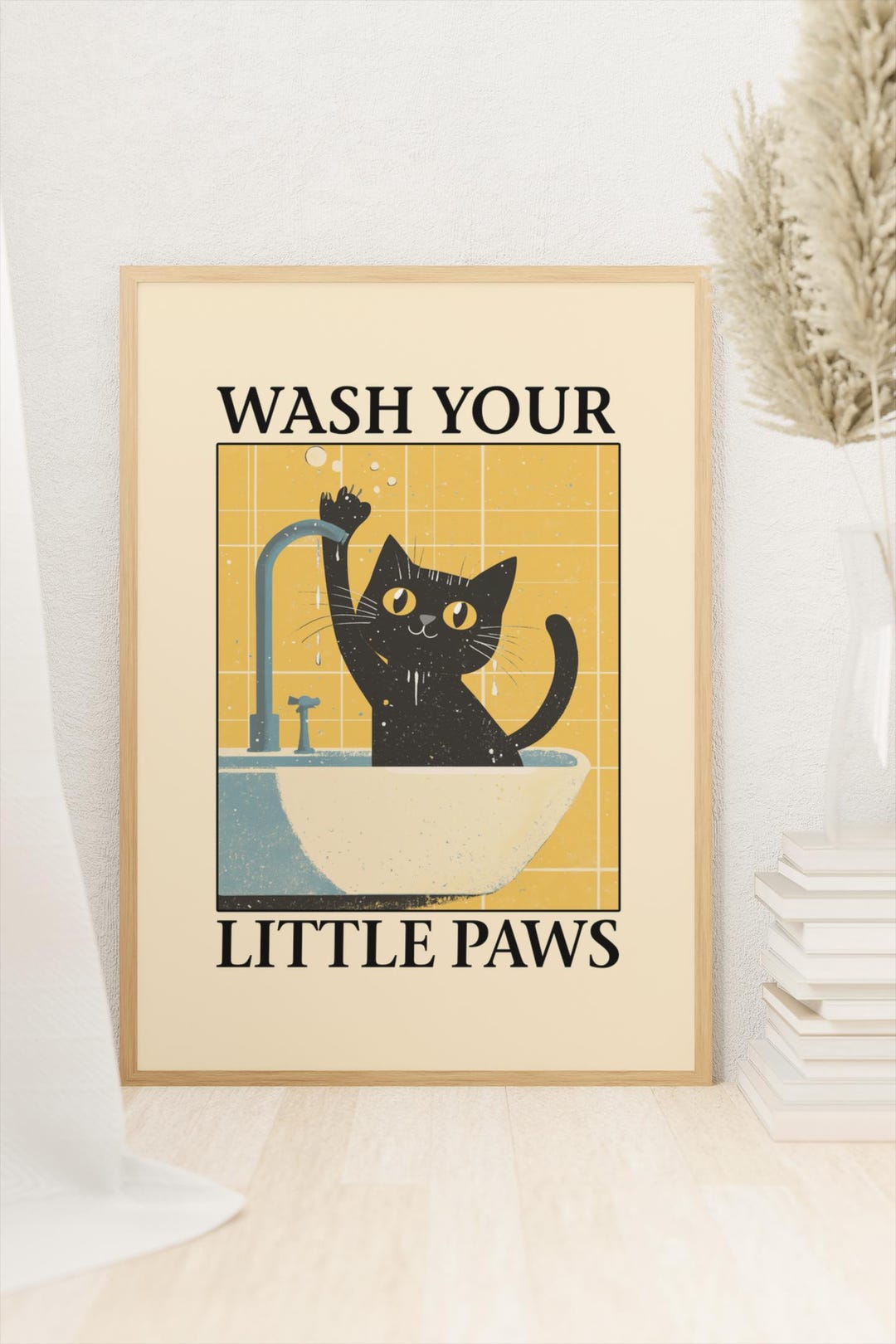 PRINTABLE | Wash Your Little Paws Print, Funny Bathroom Digital Print ...
