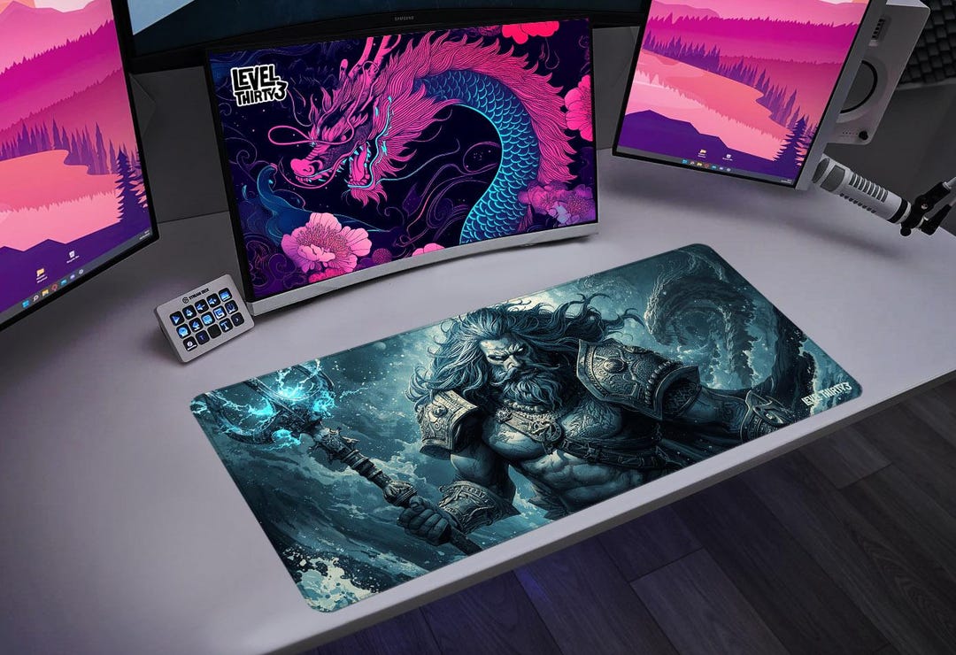 POSEIDON - GOD of the SEA | Gaming Desk Pad | Greek God Themed Mouse ...