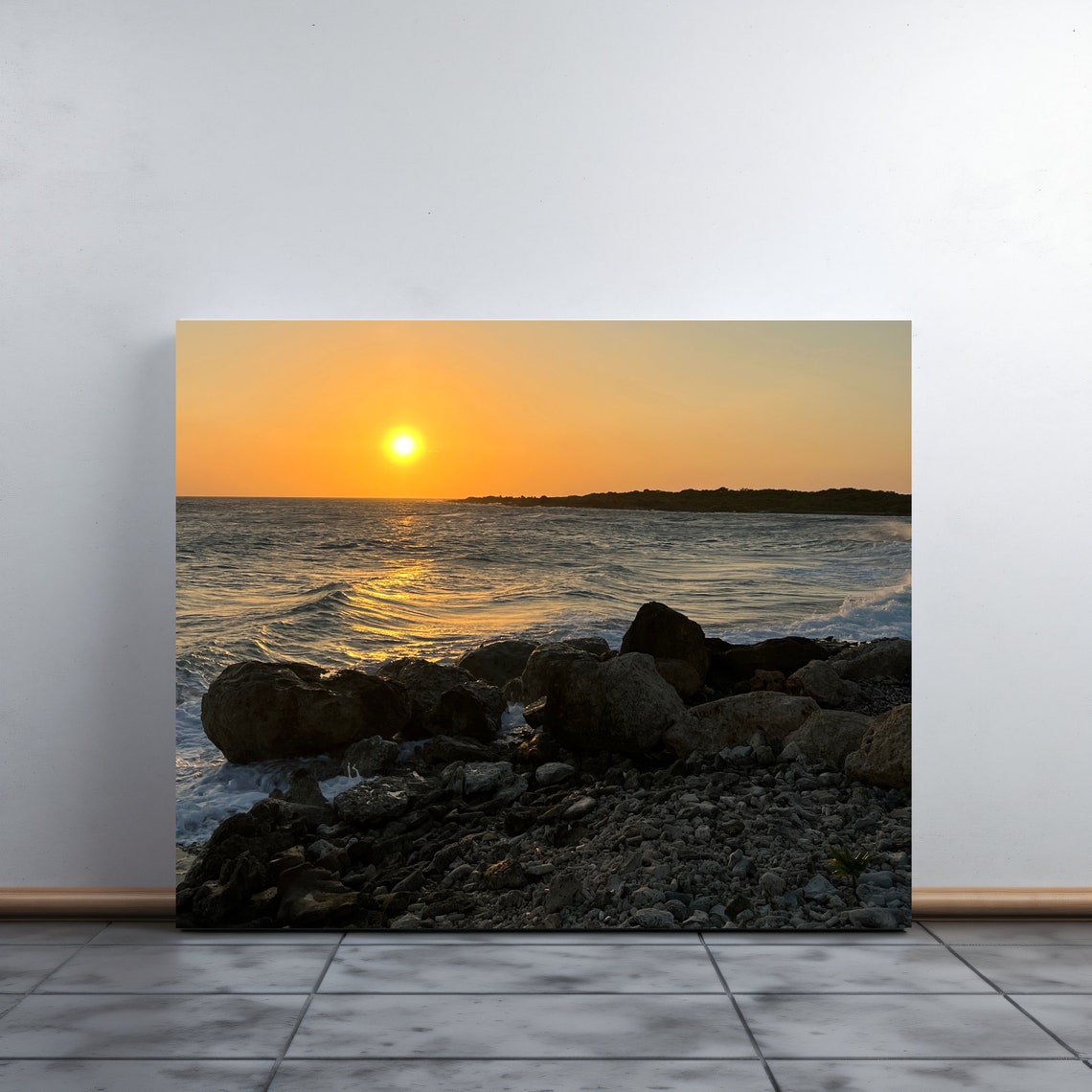 Sunset Canvas Coastal Landscape PHOTOGRAPHY ART Coastal Sunset Serene ...