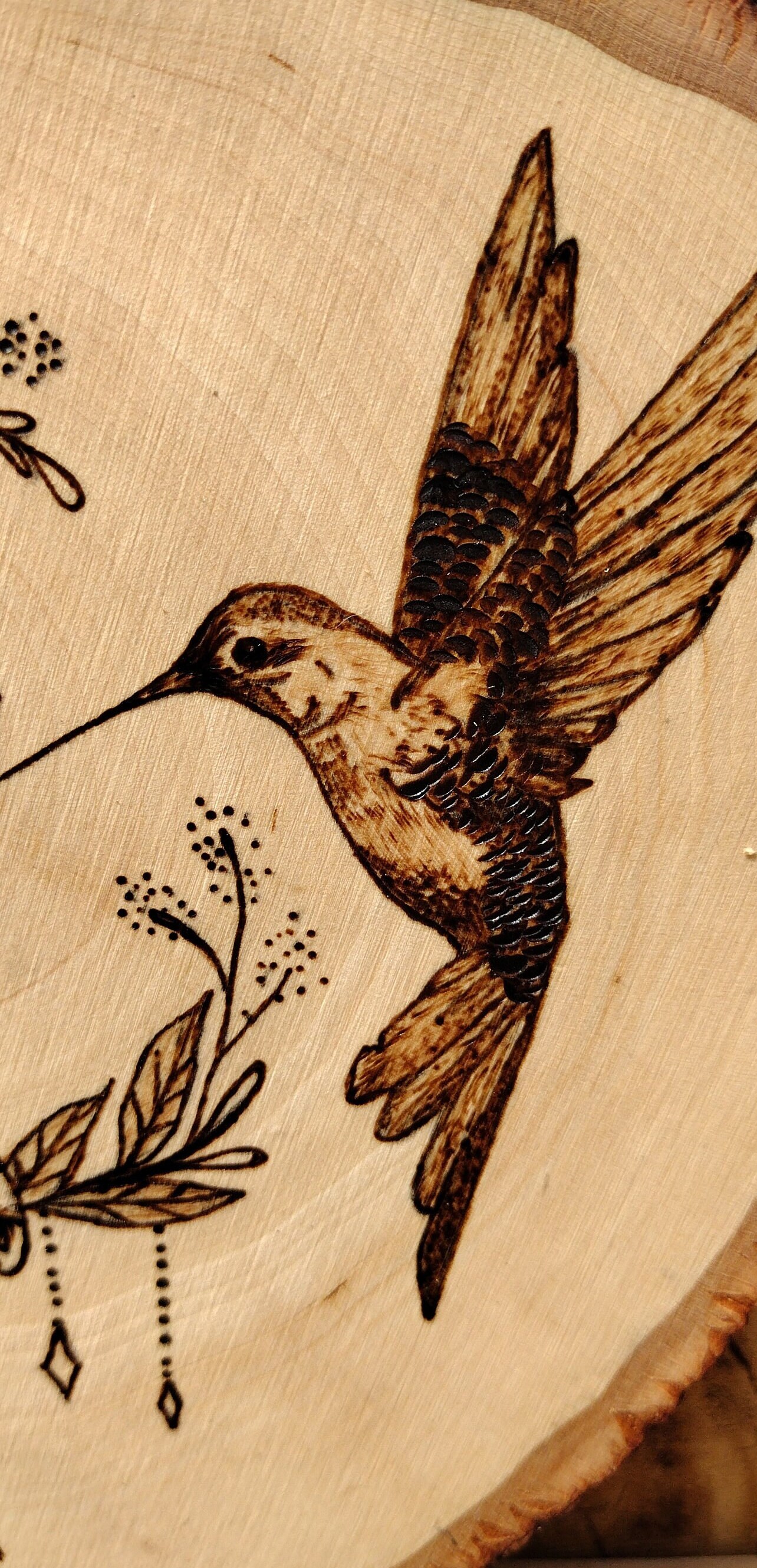 Wood Burned Hummingbird and Roses - Etsy