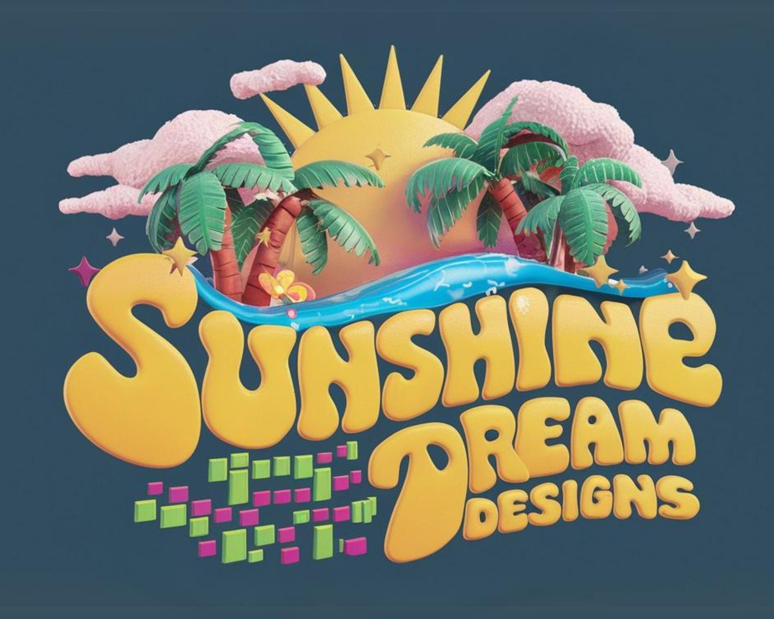 Custom Logo for Your Business, Summer Inspired Digital Logo - Branding ...