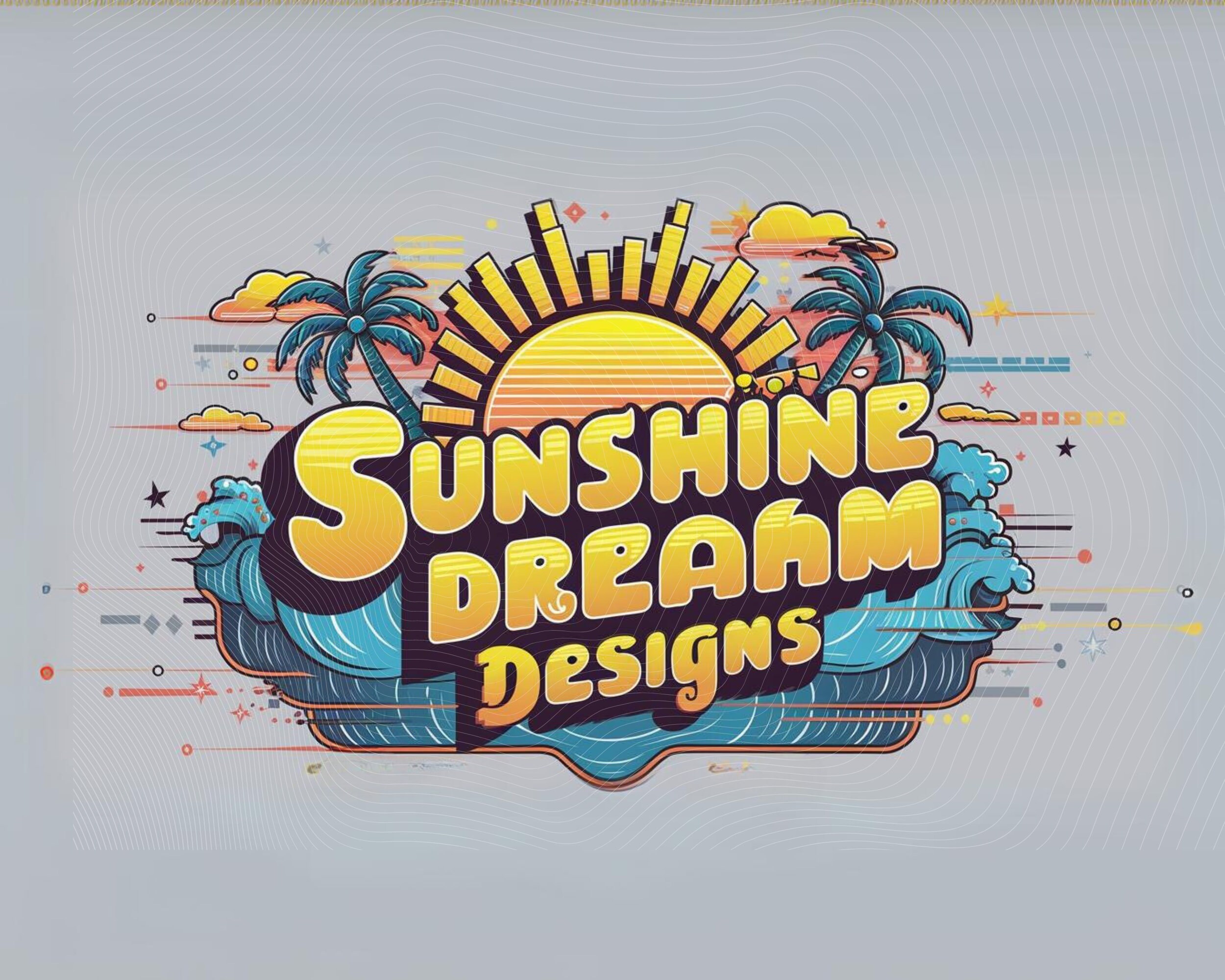 Custom Logo for Your Business, Summer Inspired Digital Logo - Branding ...