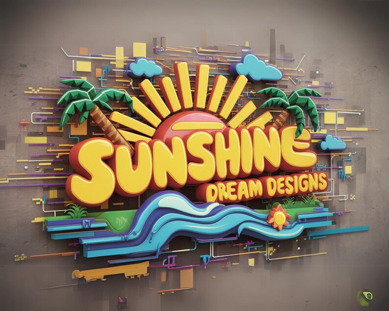 Custom Logo for Your Business, Summer Inspired Digital Logo - Branding ...