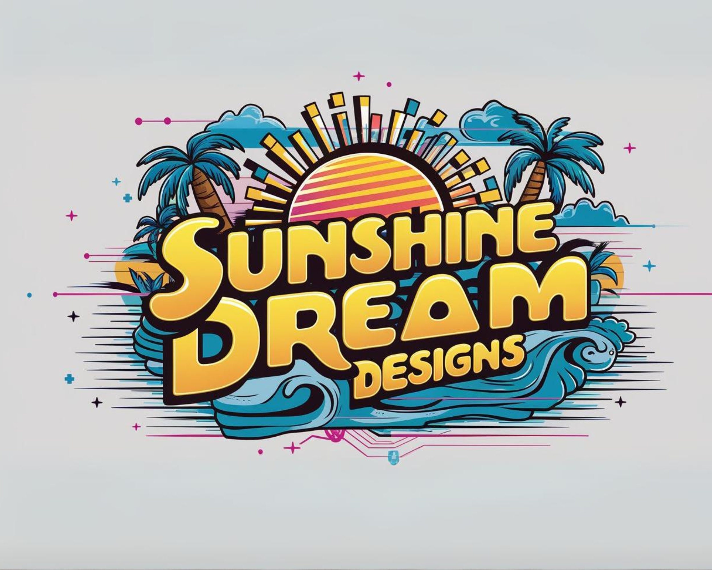 Custom Logo for Your Business, Summer Inspired Digital Logo - Branding ...