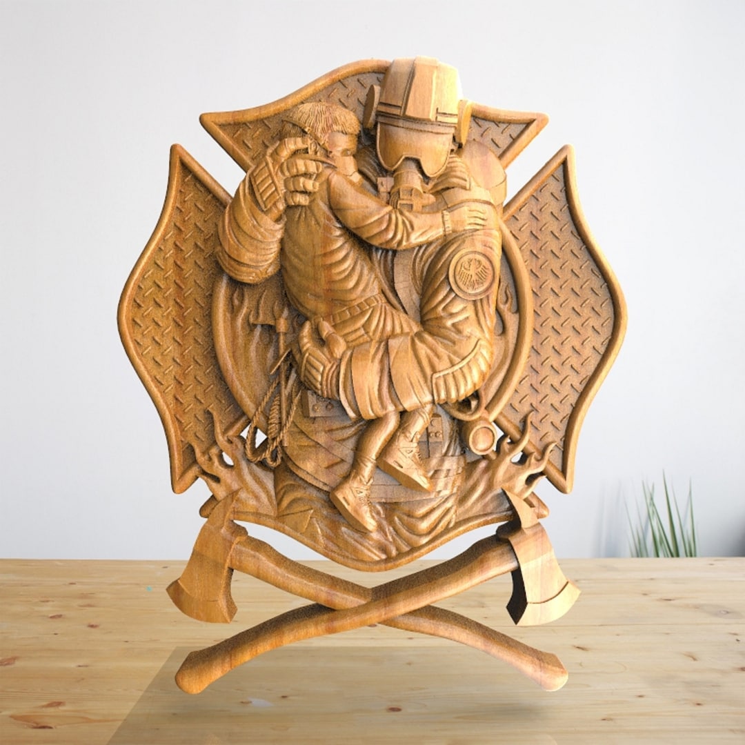 Firefighters - STL File for CNC Wood Carving, Cnc Router Files - Etsy