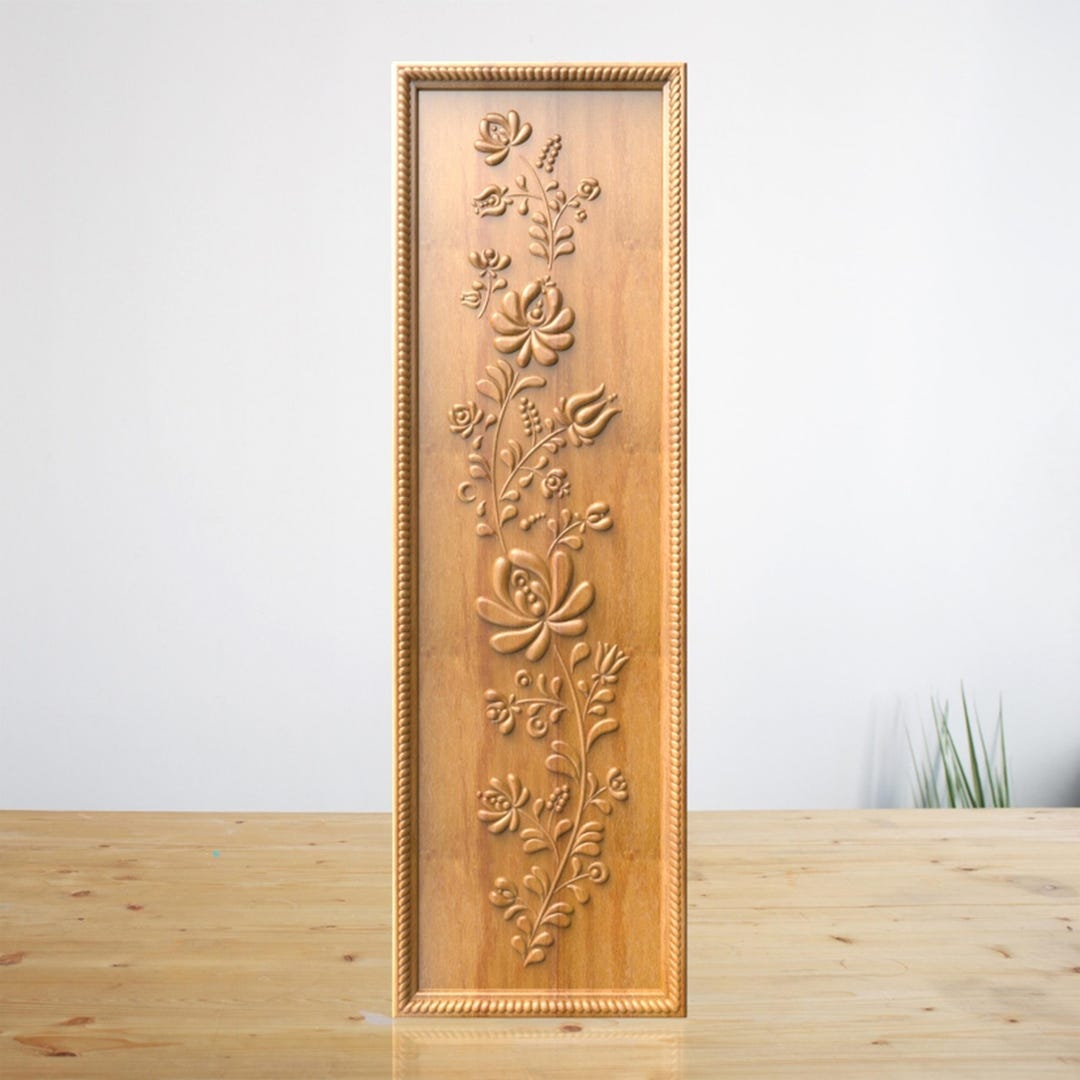 Floral Vertical Panel 3D STL Model for CNC Router, Tropical Leaf Wall ...