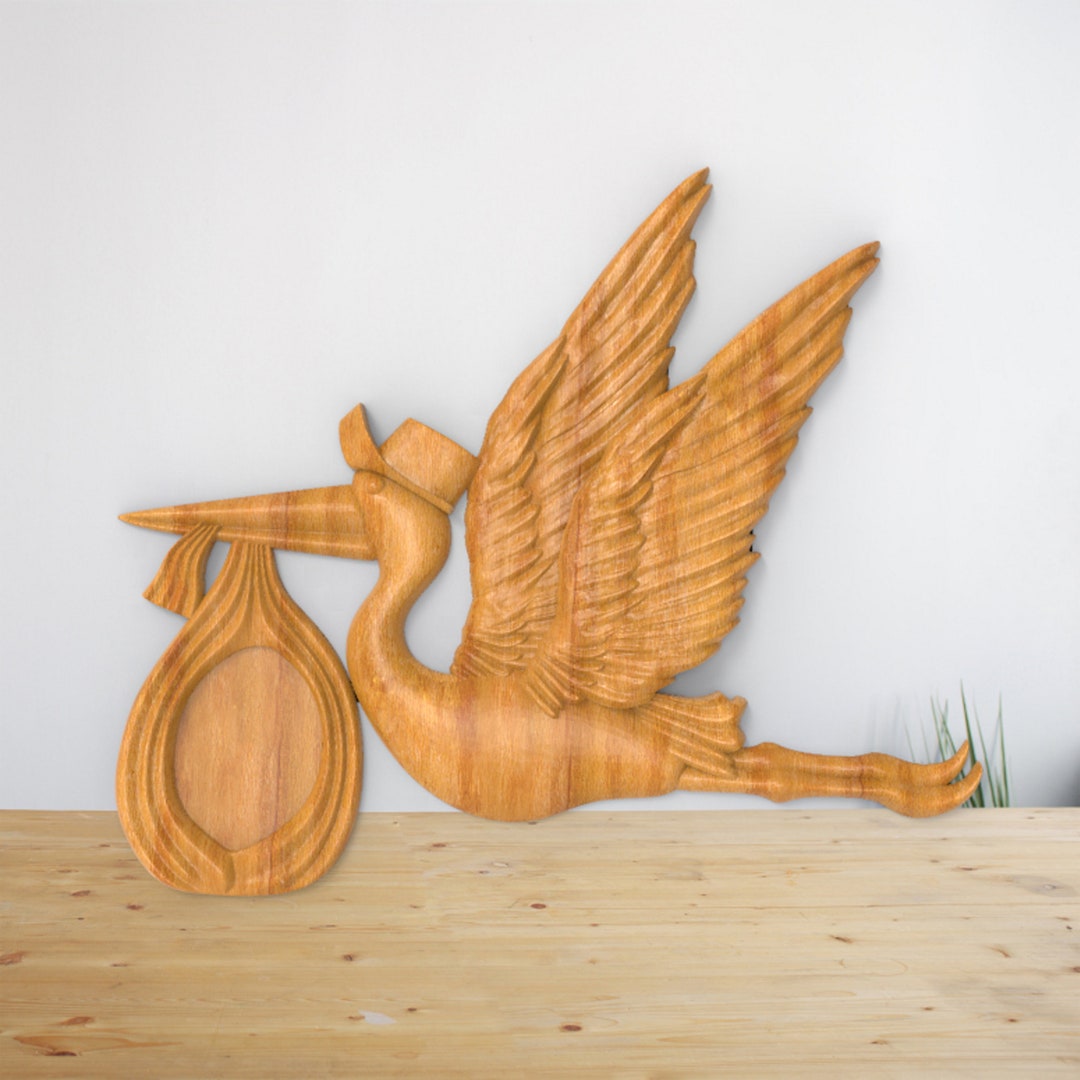 Stork Bringing Baby - STL File for CNC Wood Carving, Cnc Router Files ...