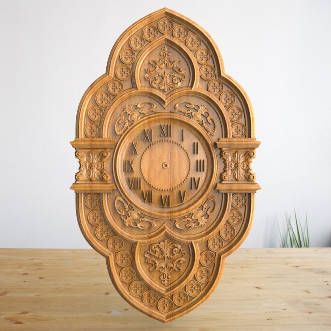 Wall Clock - STL File for CNC Wood Carving, Cnc Router Files - Etsy