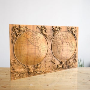 World Map Relief - STL File for CNC Wood Carving, Cnc Router Files - Etsy