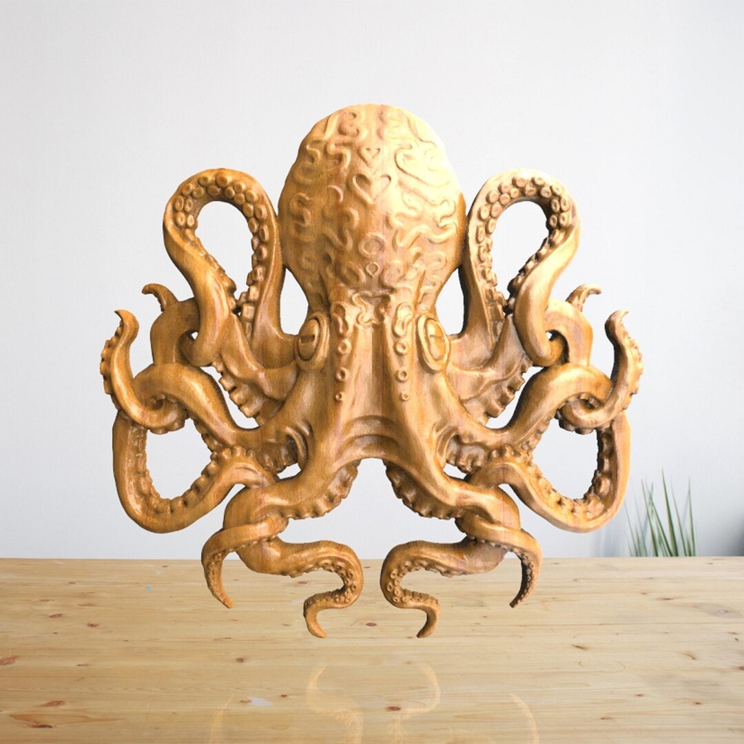 3D Octopus - STL File for CNC Wood Carving, Cnc Router Files - Etsy