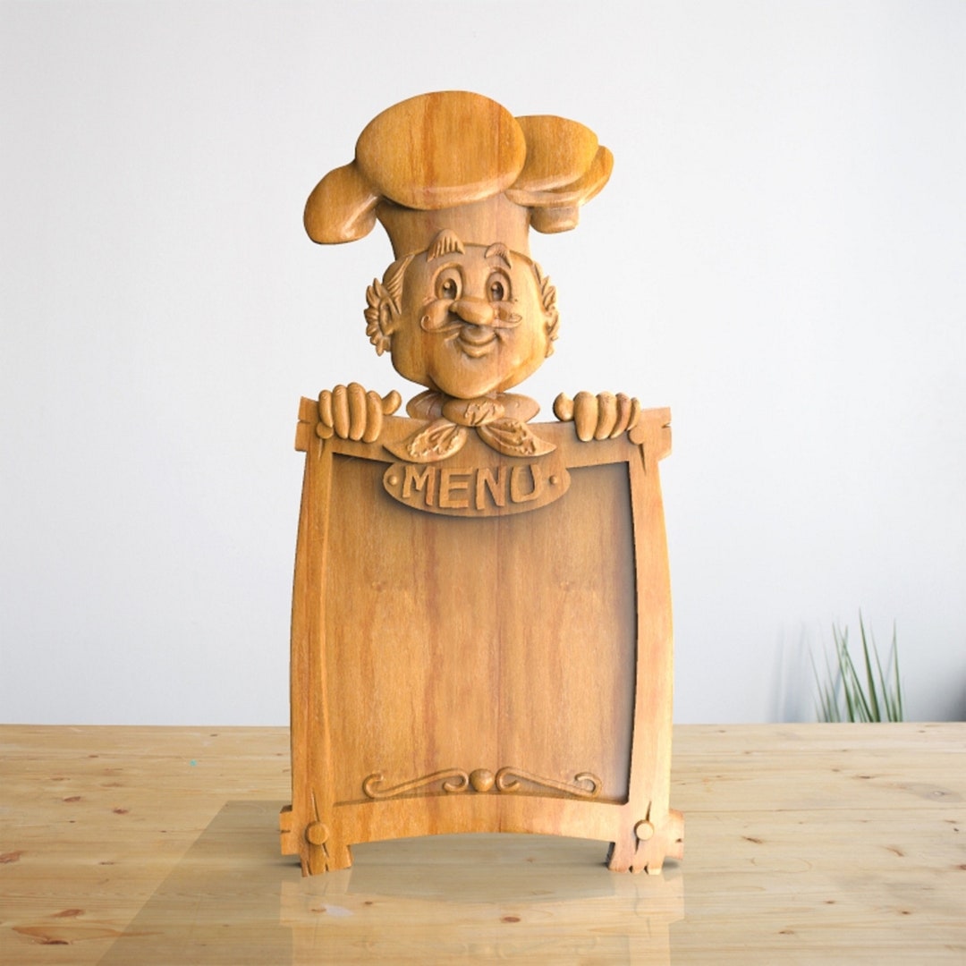 Chef Menu Board - STL File for CNC Wood Carving, Cnc Router Files - Etsy