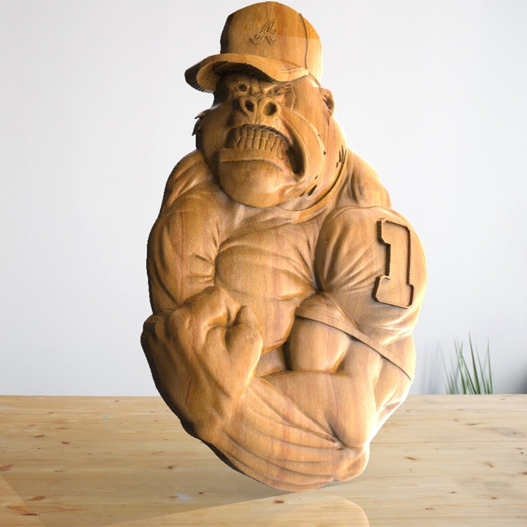 Gym Gorilla Body Builder - STL File for CNC Wood Carving, Cnc Router ...