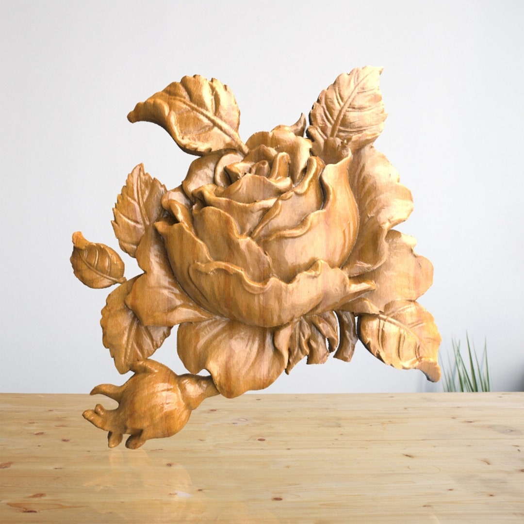 Rose Flower - STL File for CNC Wood Carving, Cnc Router Files - Etsy
