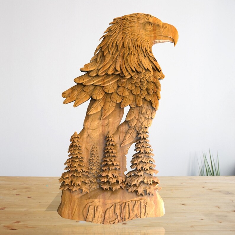 Eagle and Tree - STL File for CNC Wood Carving, Cnc Router Files - Etsy