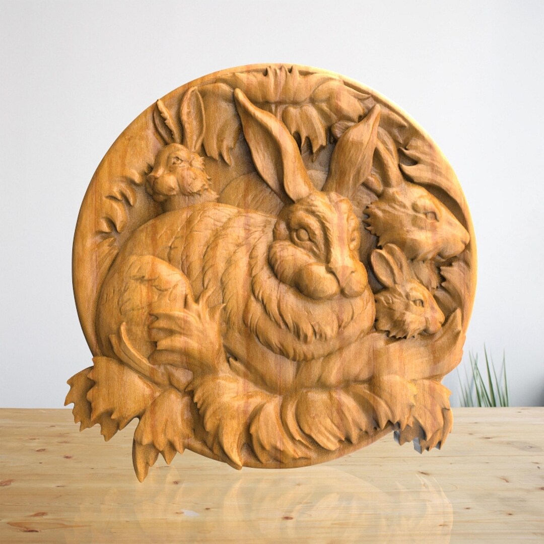 Rabbit Family - STL File for CNC Wood Carving, Cnc Router Files - Etsy