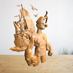 Popeye Pirate Captain - STL File for CNC Wood Carving, Cnc Router Files ...