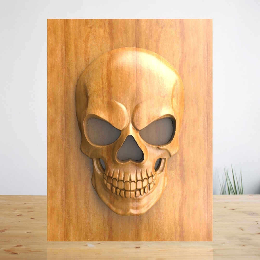 Skull Head - STL File for CNC Wood Carving, Cnc Router Files - Etsy