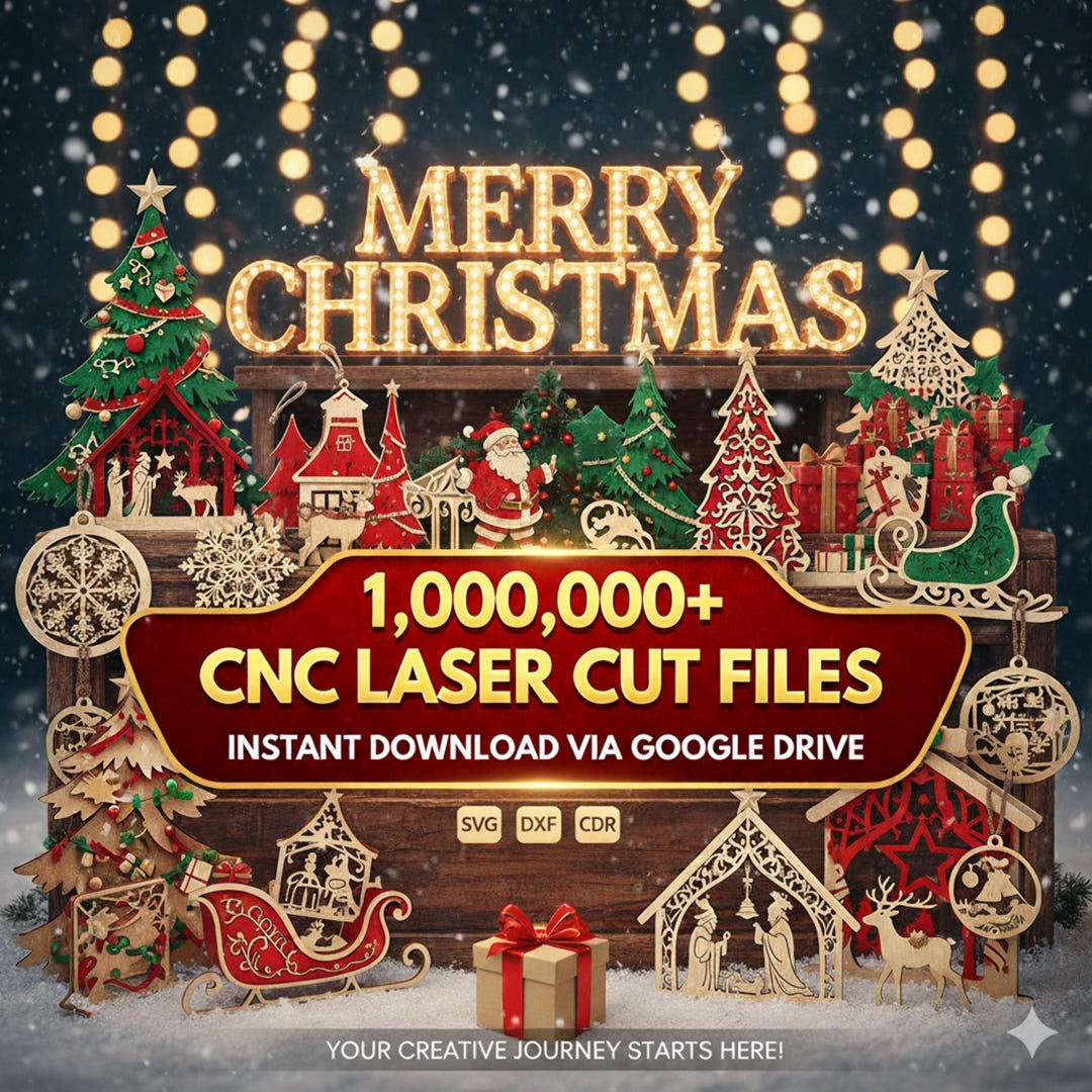 CNC Laser Cut Files Bundle: 1,000,000+ Christmas Designs, Vector Files ...