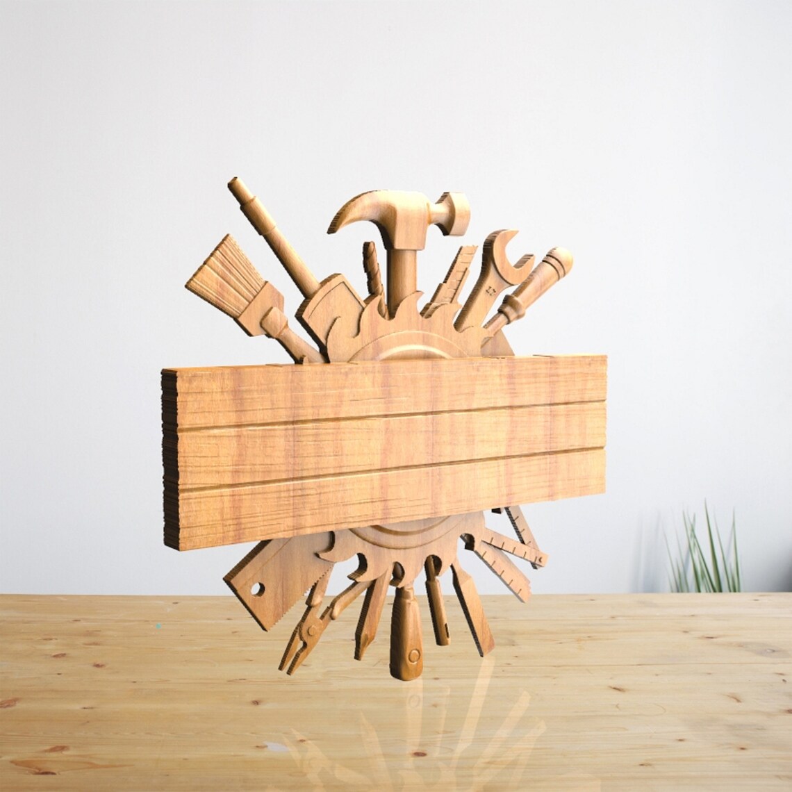 Workshop Wall Decor With Tools - STL File for CNC Wood Carving, Cnc ...
